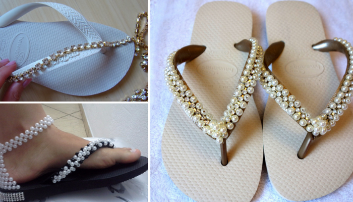 Chancletas personalizadas con crochet